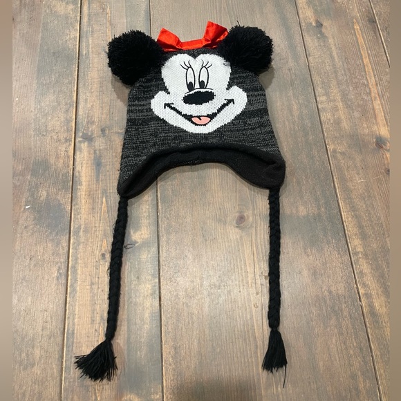 Disney | Accessories | Disney Minnie Mouse Face Mouse Ears Winter Black ...